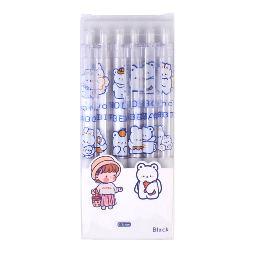 SagaSave Plastic Gel Pens Smooth Writing Retractable Refillable Black ...