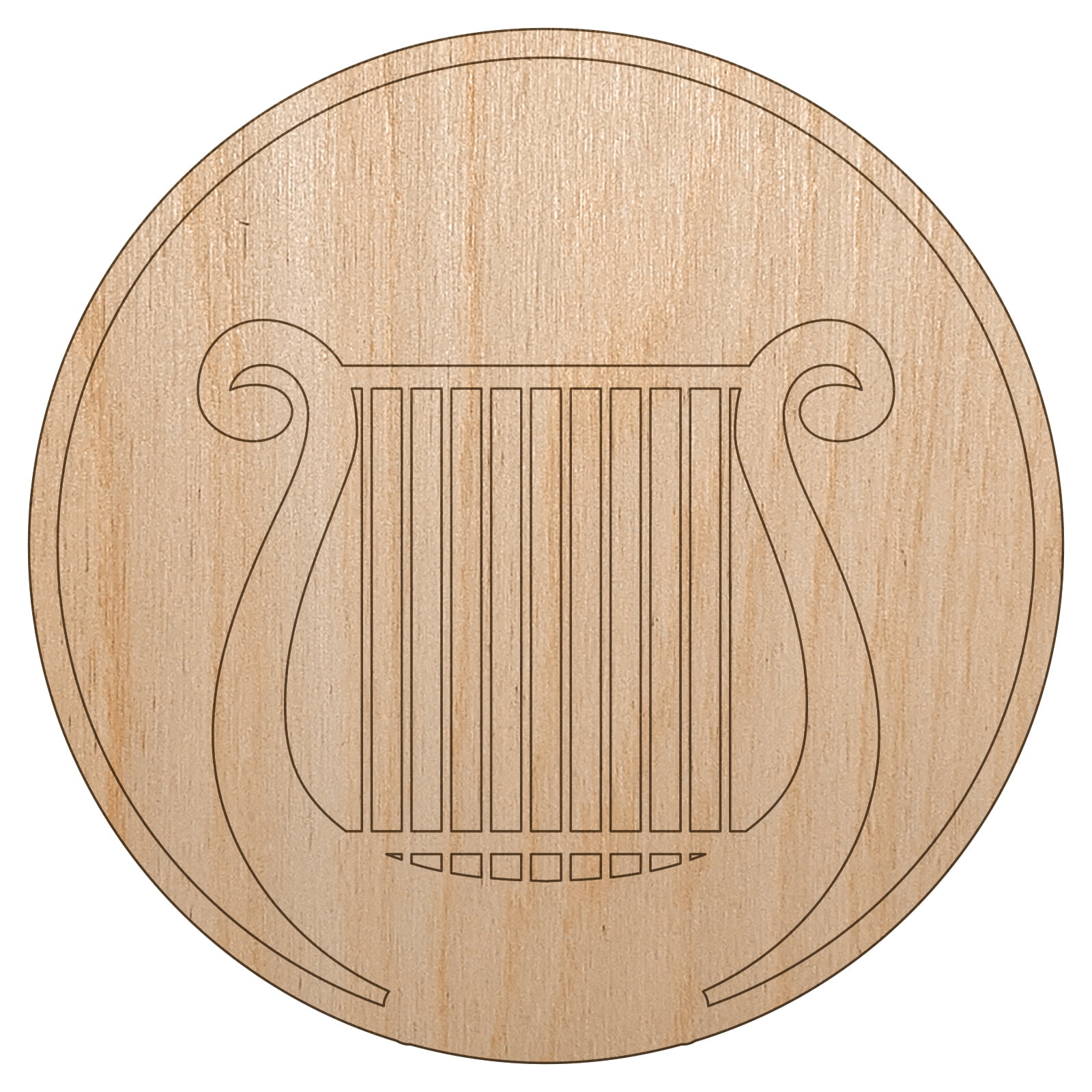 Bard Instrument Harp Lyre Wood Shape Unfinished Piece Cutout Craft DIY ...