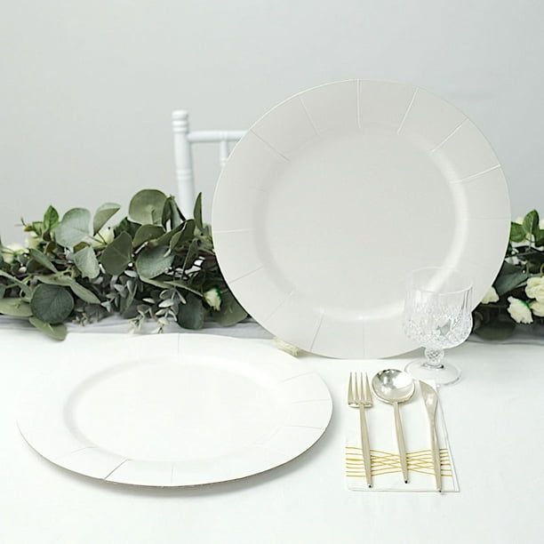 BalsaCircle 10 White 13" Round Disposable Paper Charger Plates Wedding ...