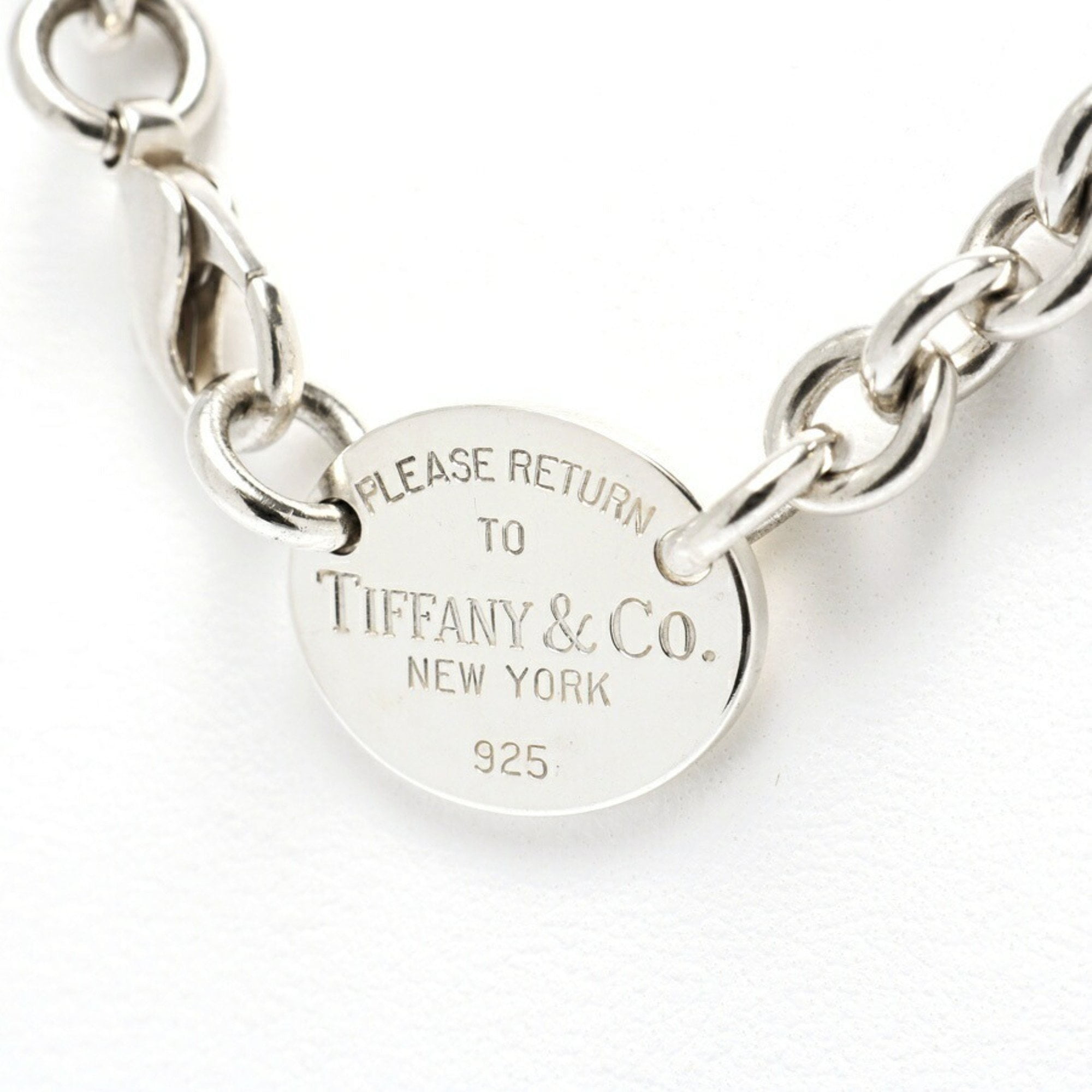 Pre-Owned Tiffany TIFFANY&Co. Return to Oval Tag Necklace Sv.925 39cm S ...