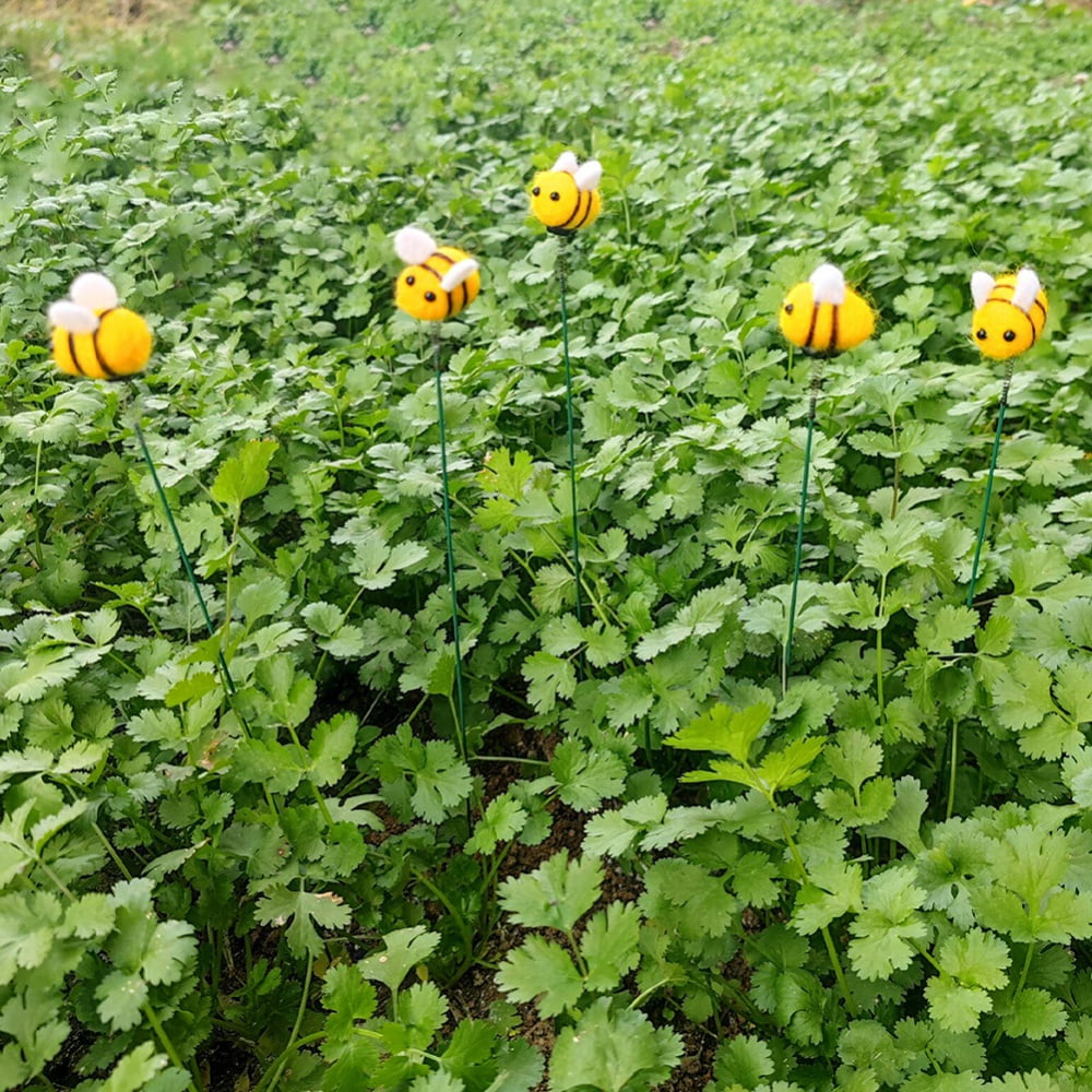 5pcs Colorful Bee Garden Stakes, Indoor/Outdoor Decor for Patio, Yard ...