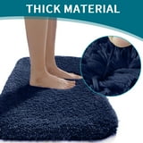 Evlmd Luxury Microfiber Bathroom Rugs Large Navy Water Absorbent Shower ...
