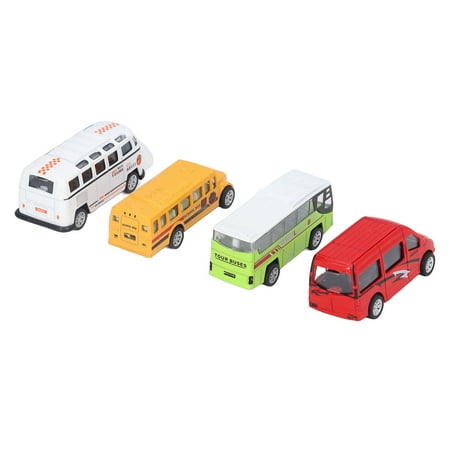 Children Bus Playset, Pull Back Bus Toy Set Lifelike Friction Powered ...
