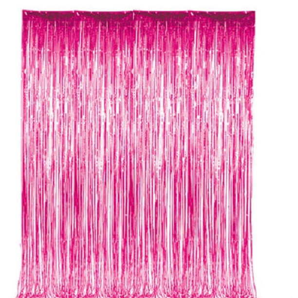 Pink Metallic Fringe Curtain Party Room Decor 3' x 8' - Walmart.com