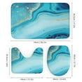 Blue Gold Marble Art Print Shower Curtain Bathroom Sets Toilet Lid Rug ...