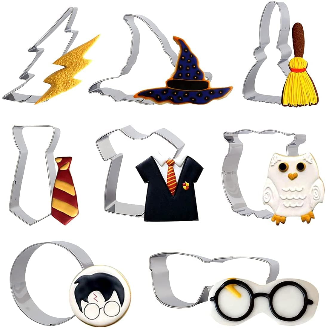 Witch and Wizard Cookie Cutter Set Stainless Steel Owl Witch's Hat ...