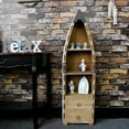 Wooden Boat Decor with Shelf Drawer Hanging Wood Boat for Wall, Rustic ...