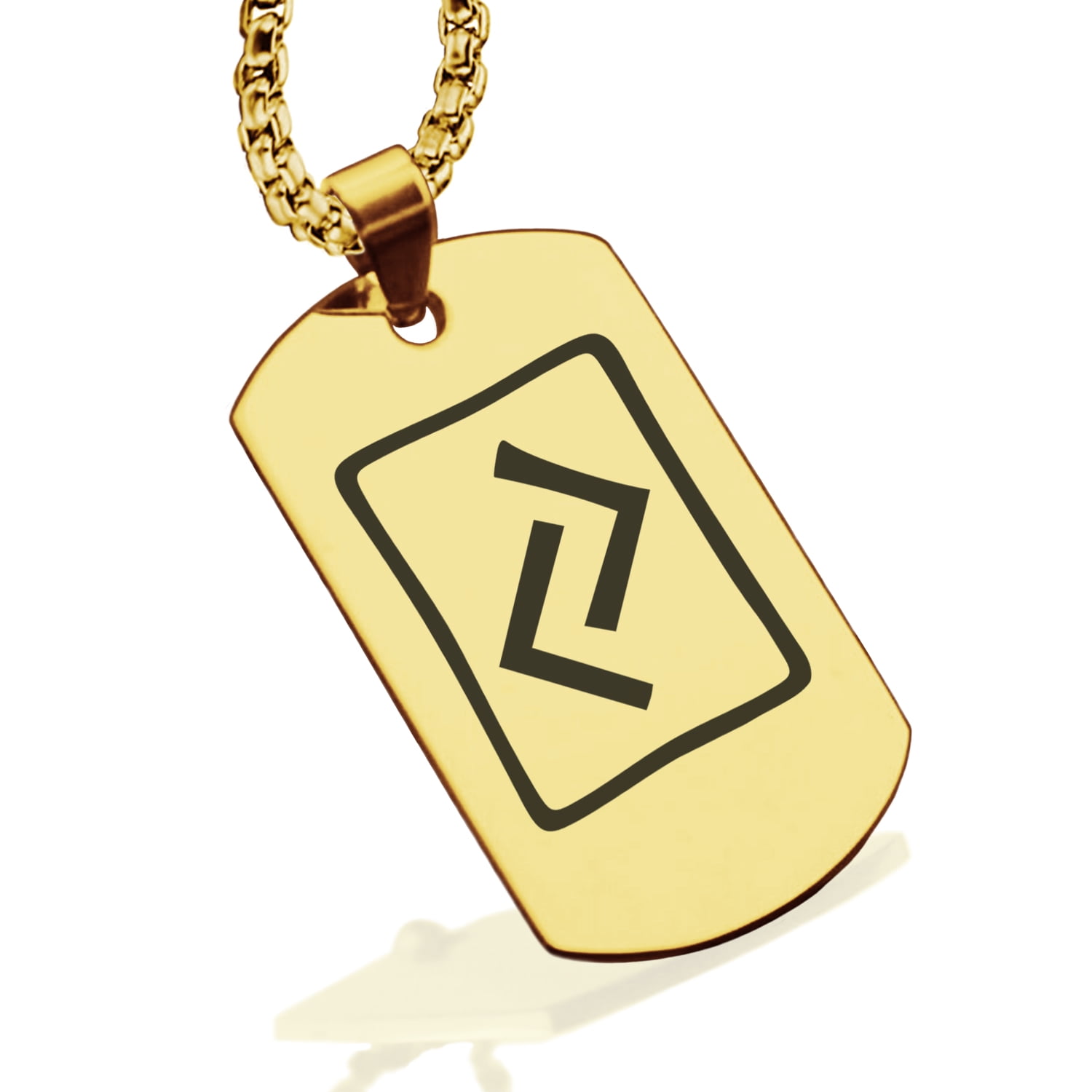 Stainless Steel Elder Futhark Jera Rune Dog Tag Pendant Necklace ...