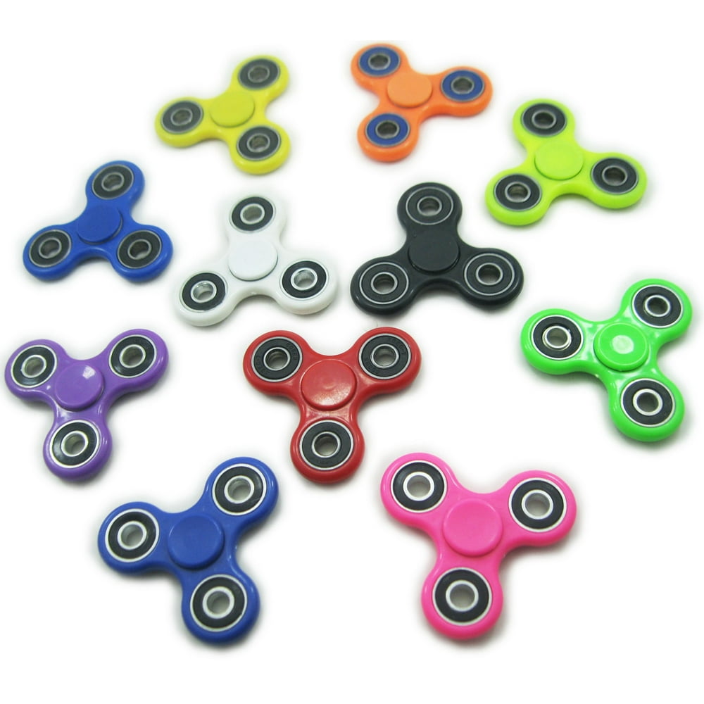 HnF shop Tri Fidget Hand Finger Spinner Toy Hand Spinner 1 pc/pk in regular color by Random ...