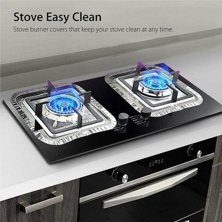 fastboy 40Pcs Aluminum Foil Square Gas Top Burner Disposable Bib Liners ...