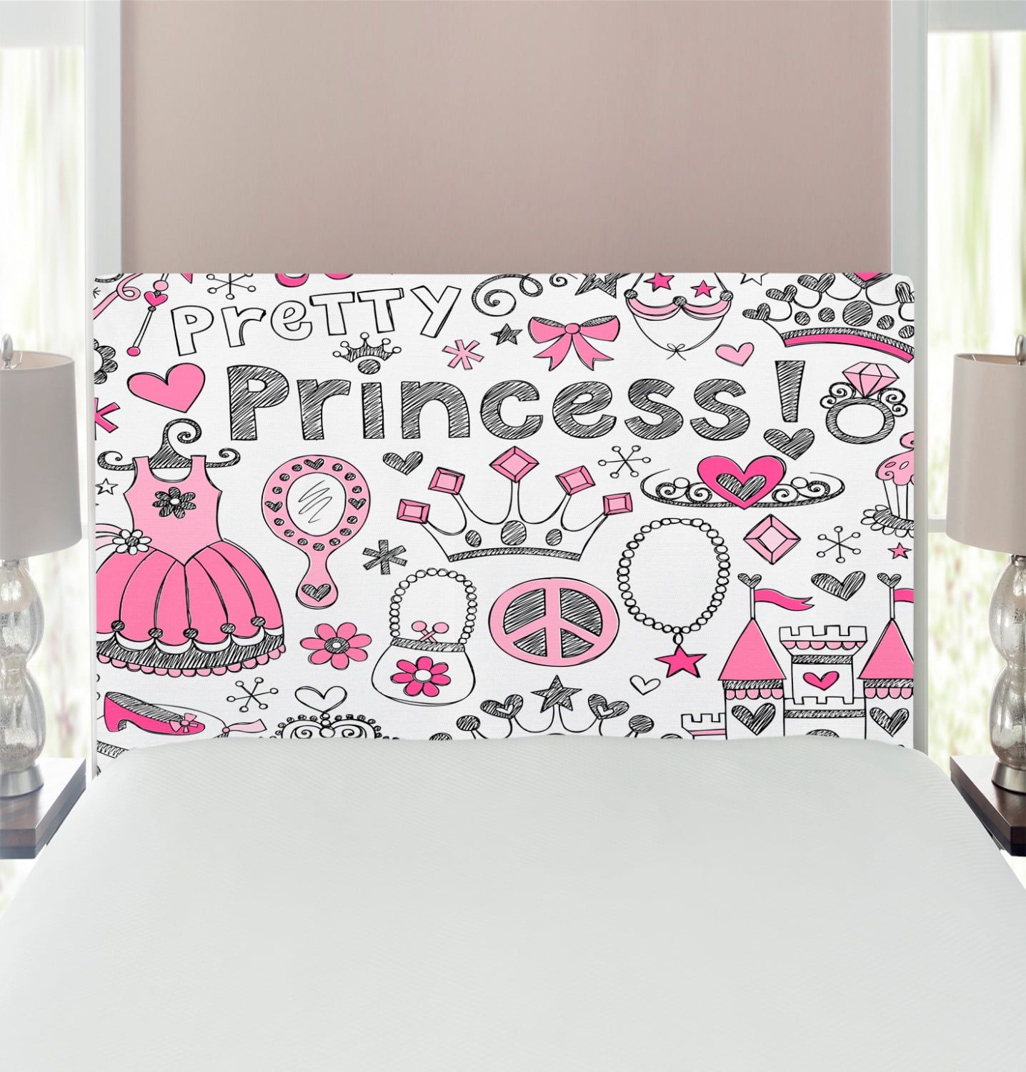 Cartoon Headboard, Tale Cartoon Tiara Crown Notebook Doodle Design ...