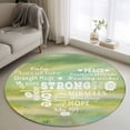 4ft Round Rug Love Peace Text Area Rugs for Living Room Bedroom ...