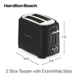 Hamilton Beach 2-Slice Toaster, Extra-Wide Slots, Chrome Lever, Black ...