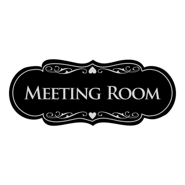 Signs ByLITA Designer Meeting Room Sign (Black / Silver) - Large ...