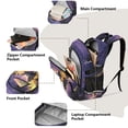 ALAZA Butterfly Purple Lightning Print Student Backpack School Bookbag ...