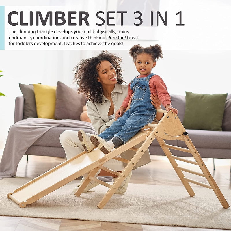 Buy WEDANTA Triangle Climber with Ramp - Premium Wooden Climbing ...