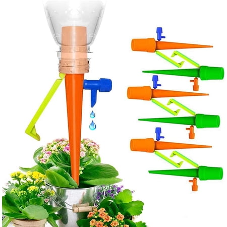 densenon 6 Pack Automatic Plant Watering Stakes with Anti-Tip Bracket ...