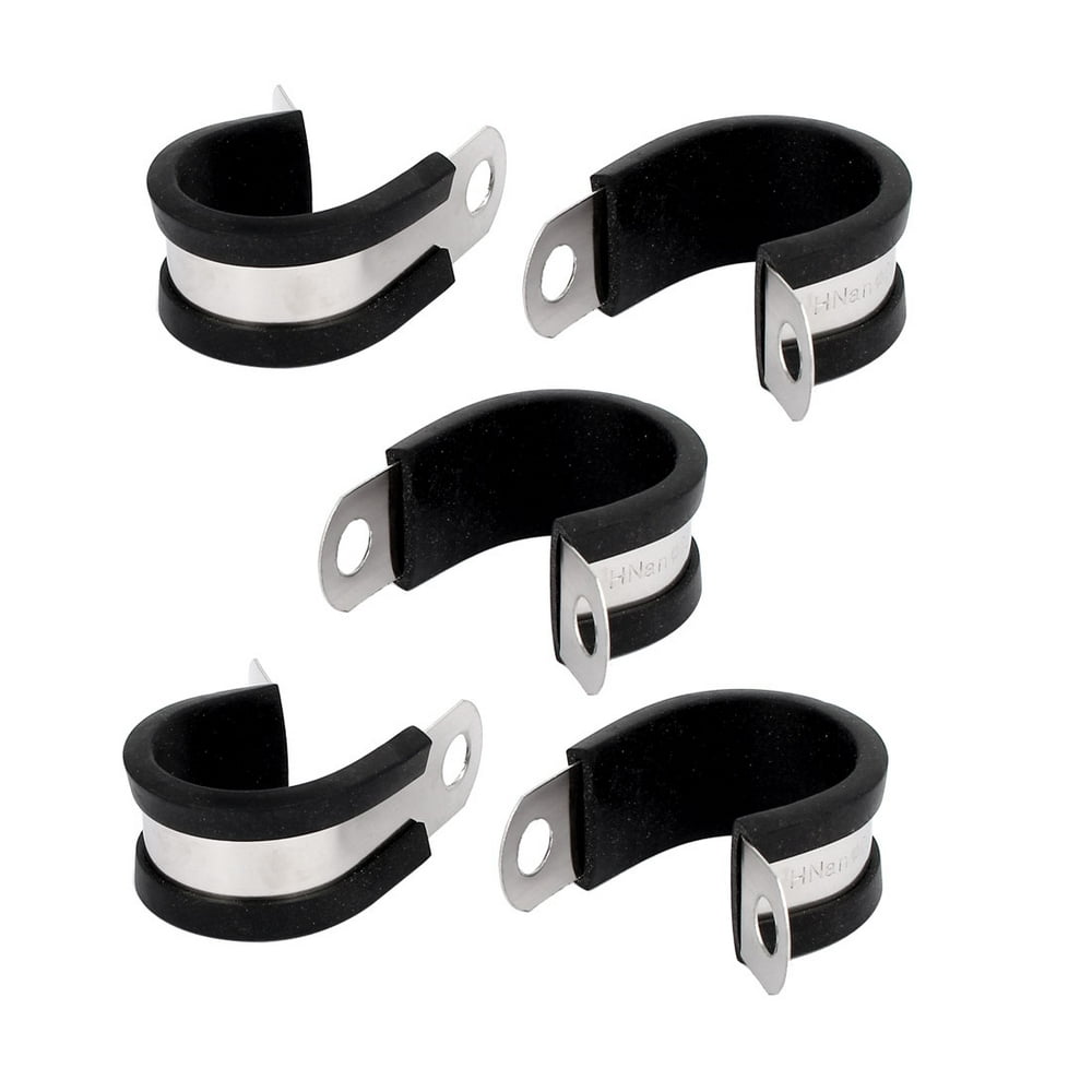 25mm Dia EPDM Rubber Lined P Clips Water Pipe Tube Clamps Holder 5pcs ...