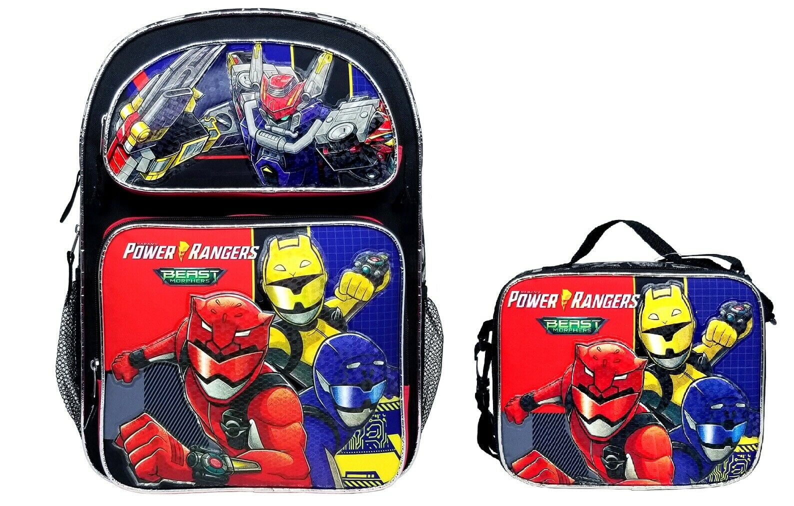 NEW Power Rangers Beast Morphers Large Backpack Plus Lunch Bag Set ...