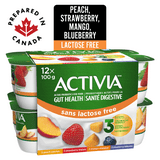 Activia Probiotic Yogurt, Lactose Free, Strawberry/Blueberry/Peach ...