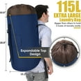 OUDXVEE Extra Large 115L Laundry Bag Backpack with Padded Shoulder ...