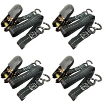 Everest 4pk 1"x 15' Reflective Black Ratchet Tie Down Straps S-Hook ...