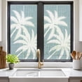 Blue Palm Tree Window Privacy Film, Summer Tropical Beach Country Tree ...