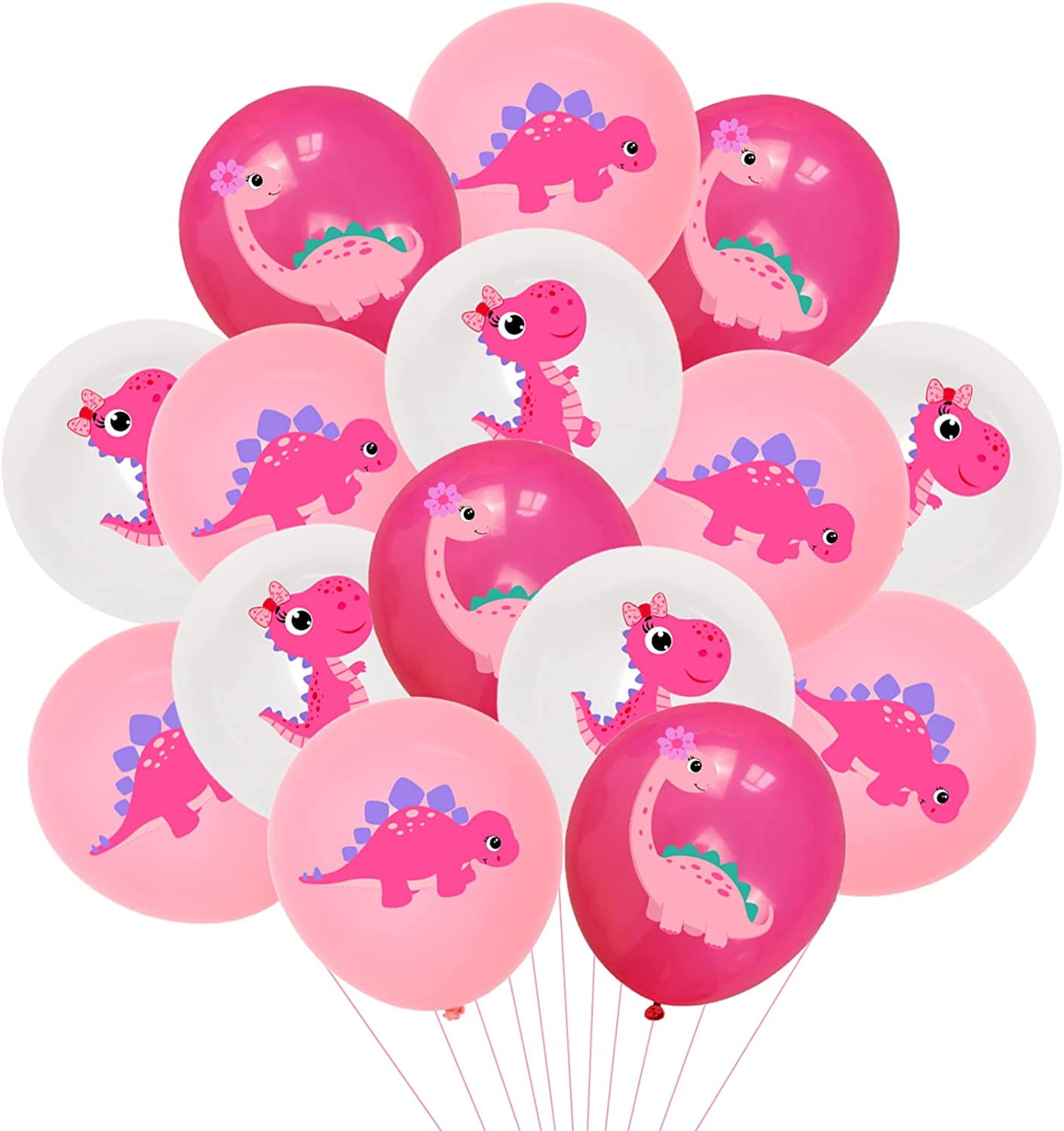 Pink Dinosaur Balloons for Girl, Dinosaur Party Supplies Pink, Dino ...