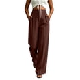 Casual Business Work Trousers for Women High Waist Wide Leg Pants Solid ...