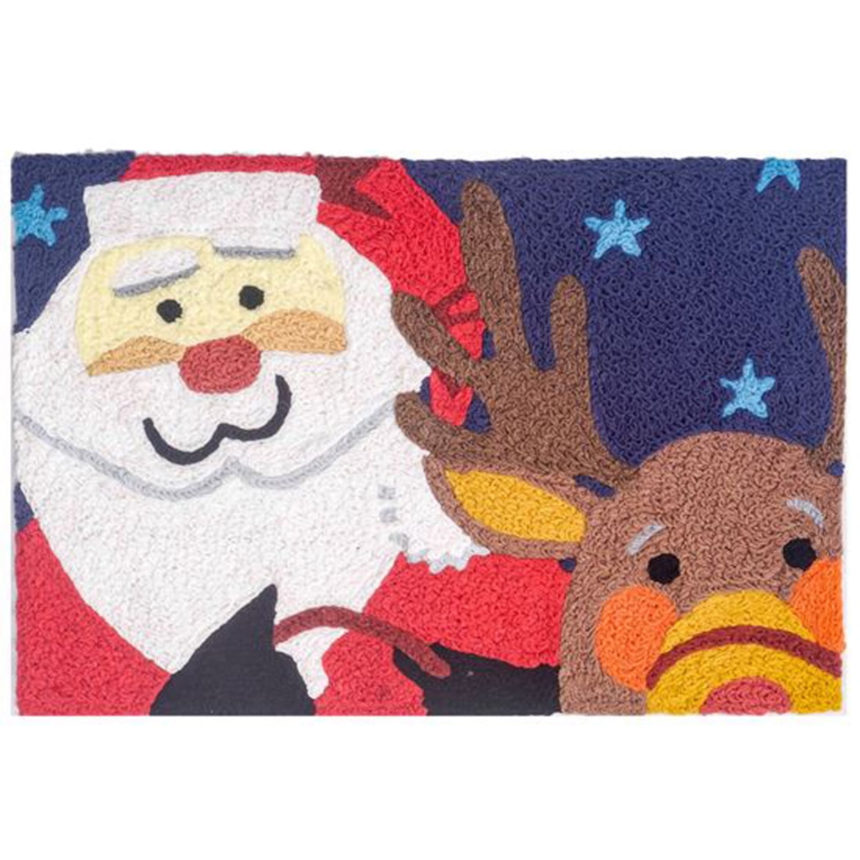 Santa & Rudolph Jellybean Accent Washable Rug 20" x 30" JBL-SFG053 ...