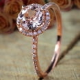 Huge Sale 1.50 Carat Morganite (Round cut Morganite) Diamond Halo ...
