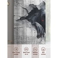 3D Broken Wall Sheer Curtains for Living Room Bedroom Black Grey Dark ...