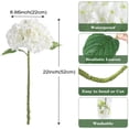Coferset White Hydrangea Artificial Flowers 3pcs Lifelike Faux ...