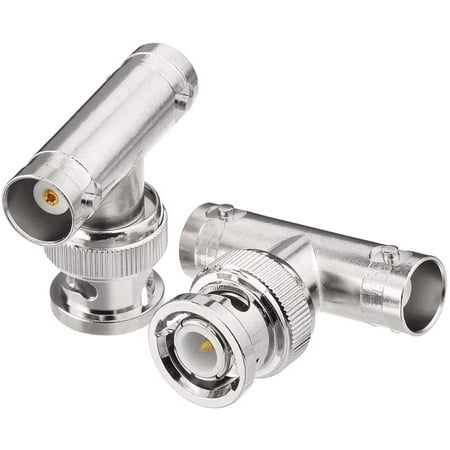 Superbat BNC Splitter, BNC Male to Double Female Adapter 3 Way T Type ...