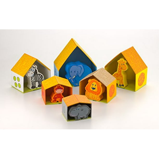 HABA Peekaboo Zoo Nesting & Stacking Matching Animal Game - Walmart.com ...