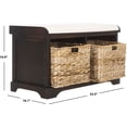 2-Basket Storage Bench - Solid Wood - Coastal Basket Storage Design ...