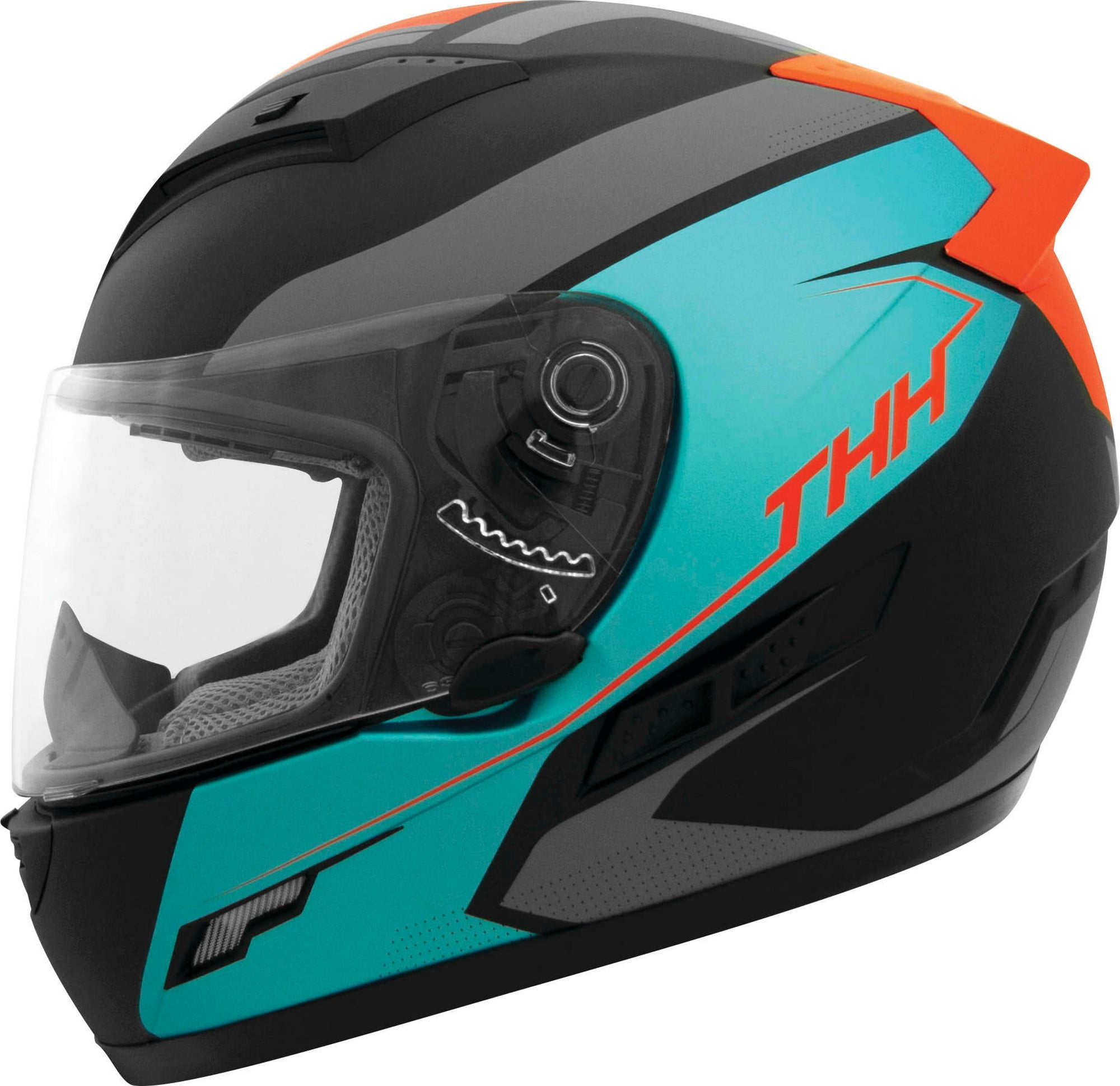 THH TS-80 Vision Motorcycle Helmet Orange/Turquoise XL - Walmart.com