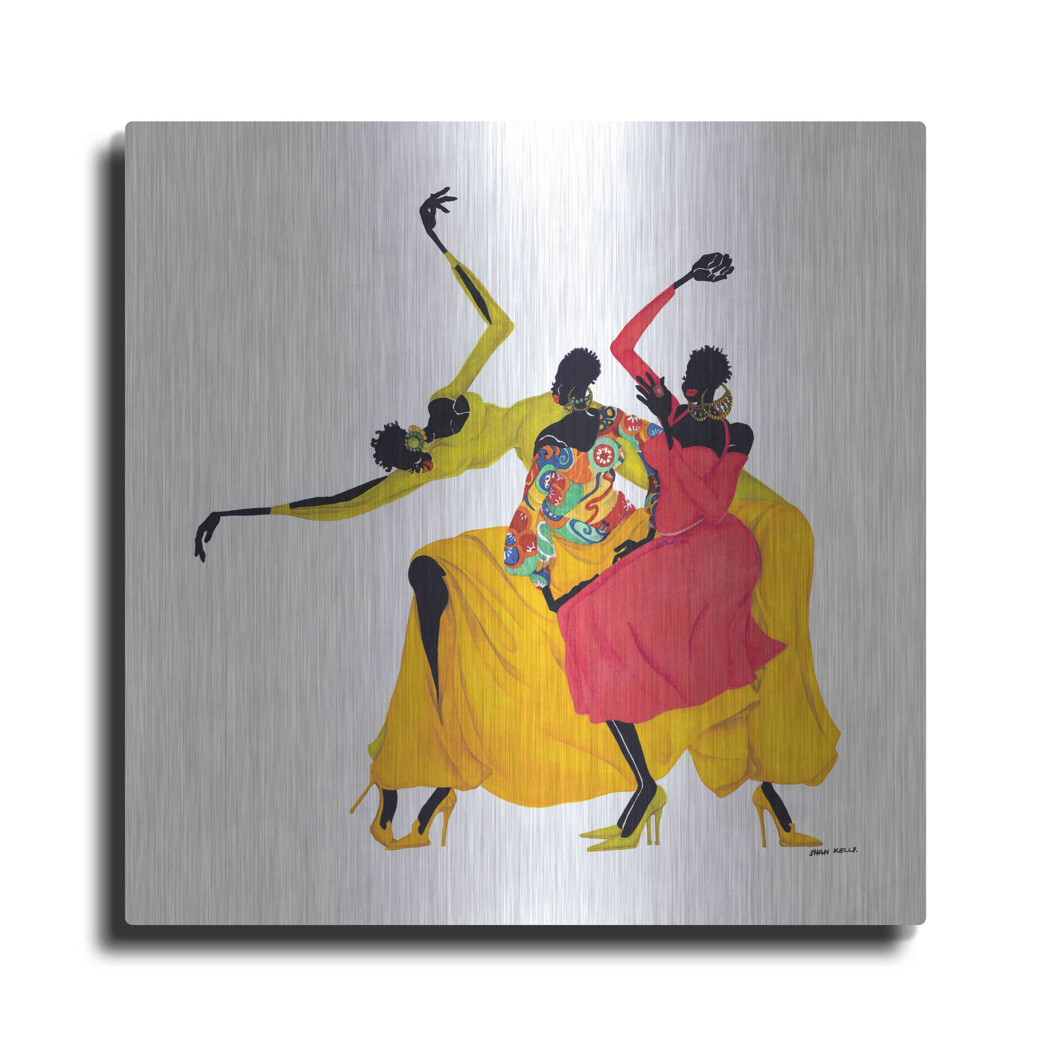 Luxe Metal Art 'Go Sally Go' by Shan Kelly, Metal Wall Art, 12"x12 ...