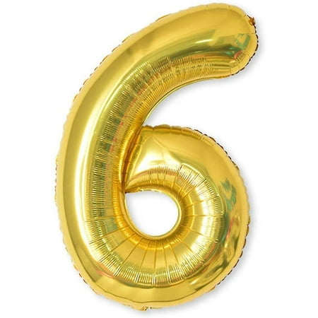 Ballooumber, 40 Inch Gold Foil Balloons Numbers Mylar 0-9 Birthday ...