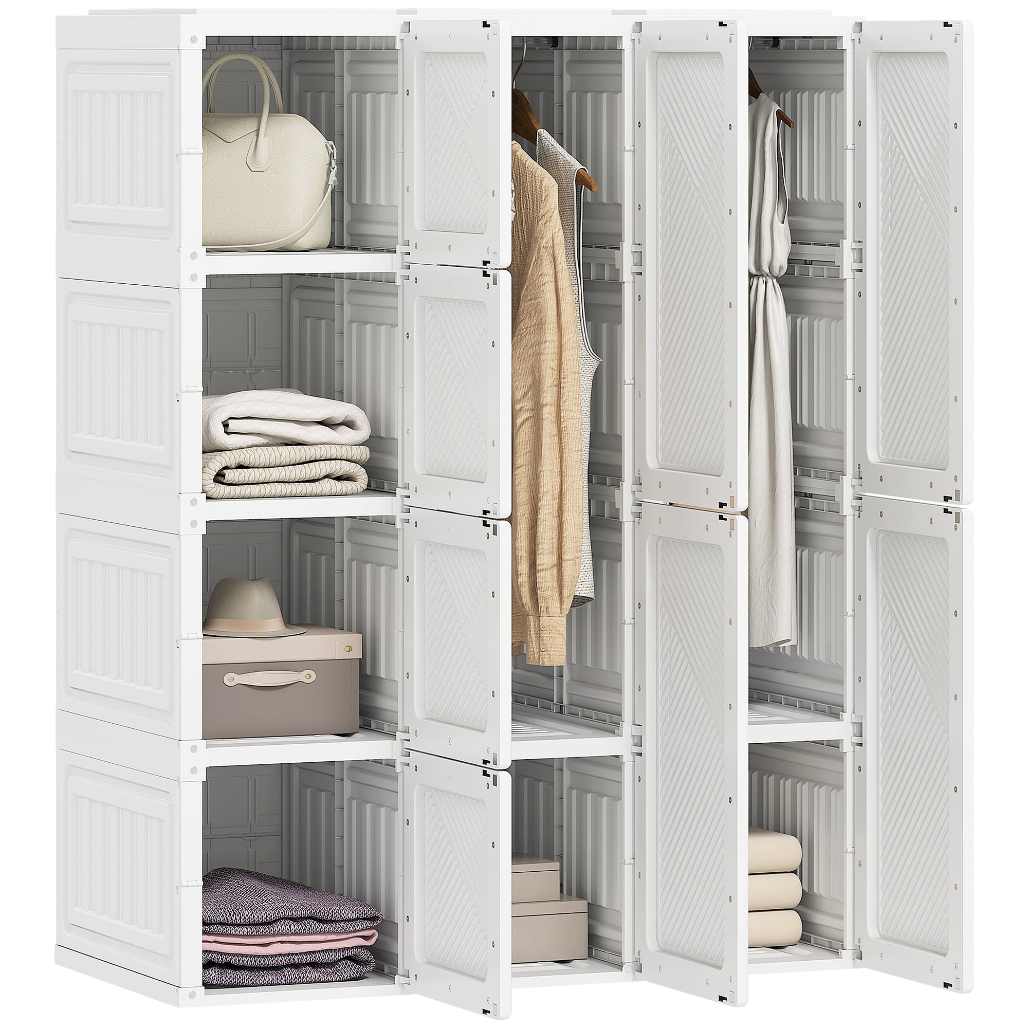 Click here for Homcom Portable Closet Wardrobe With 8 Compartment... prices