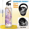 600ML Stainless Steel Insulated Cup Sports Water Bottle Portable ...