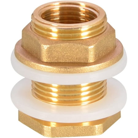 Solid Brass Bulkhead Tank Fitting, 3/4" Male 1/2" Female Water Tank ...