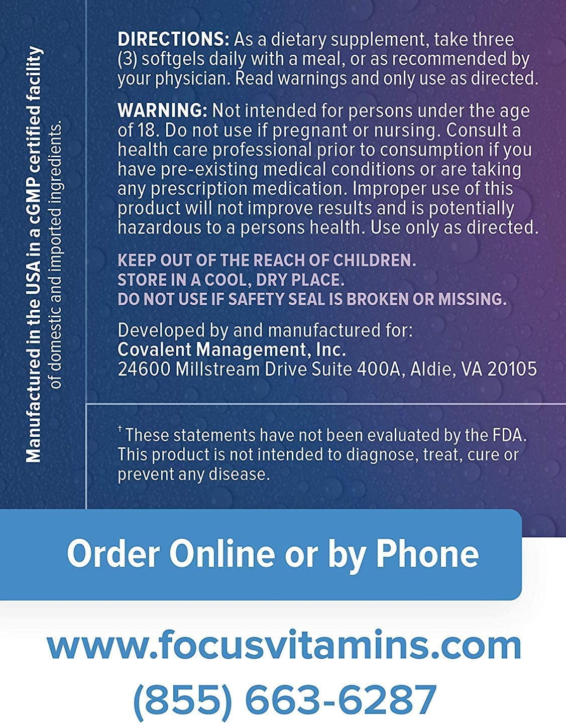 Buy Focus Vitamins | Focus Relief Plus | 90 Count | Dry Eye Omega-3 ...