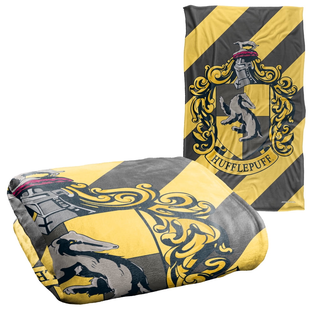 Harry Potter Stripe Hufflepuff Crest Silky Touch Super Soft Throw ...