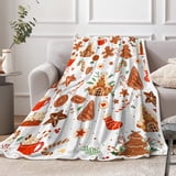 Christmas Gingerbread Man Throw Blanket, Winter Cute Star Snowflakes ...