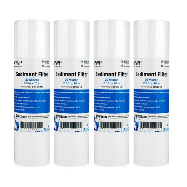 Sediment Melt Blown Water Filter Cartridge Standard 2.5X10 20 Micron 4 Pack - Walmart.ca