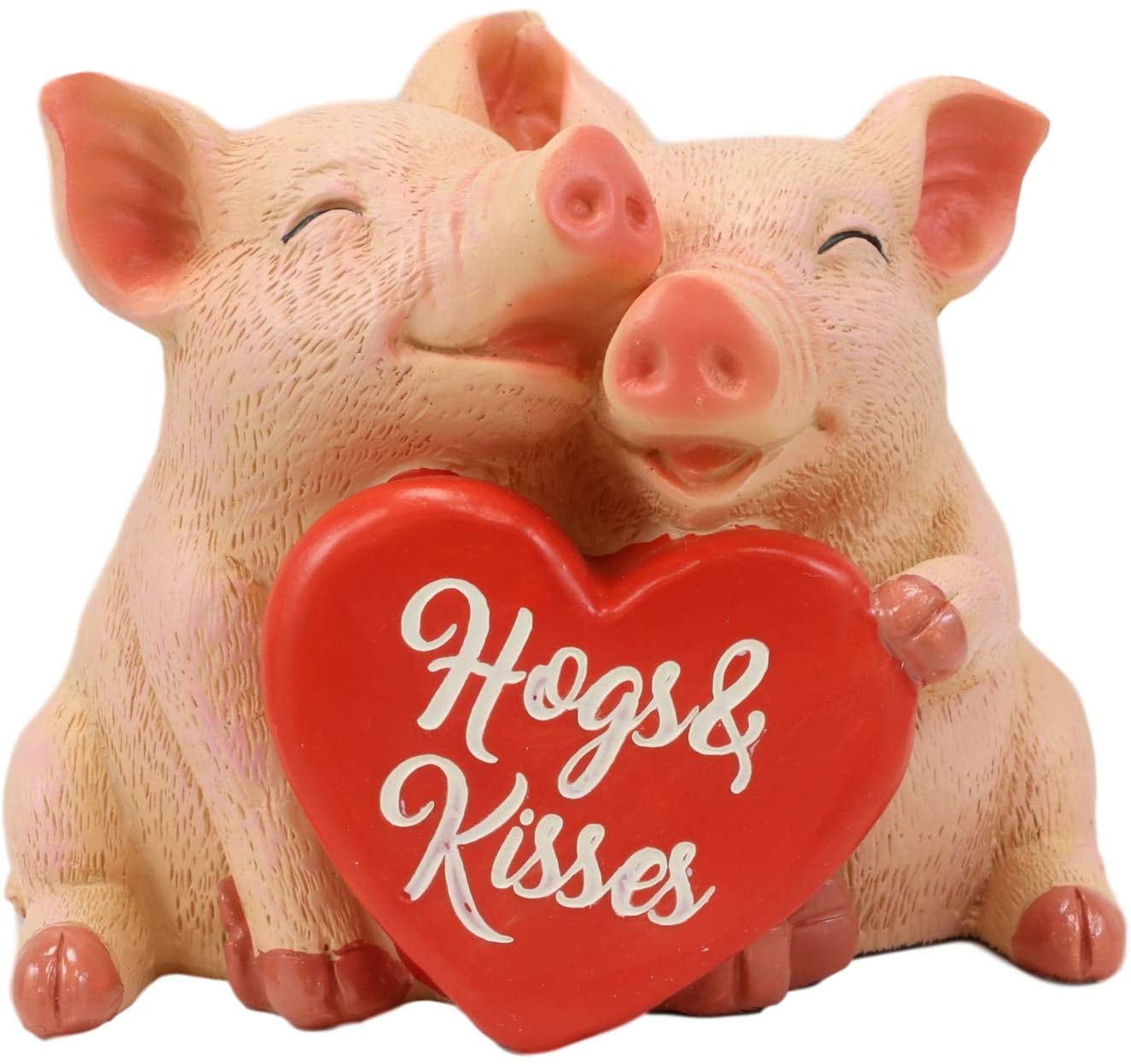 Ebros Valentine's Day Pig Couple Holding Hogs and Kisses Heart Sign ...