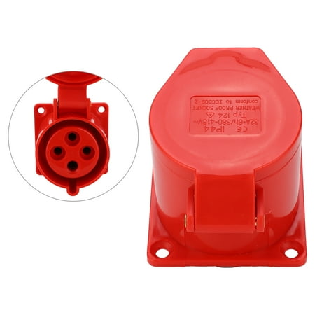 FLAMEEN 32A 3 Phase Socket,Industrial Plug Socket,32A 3 Phase IP44 3P+E ...