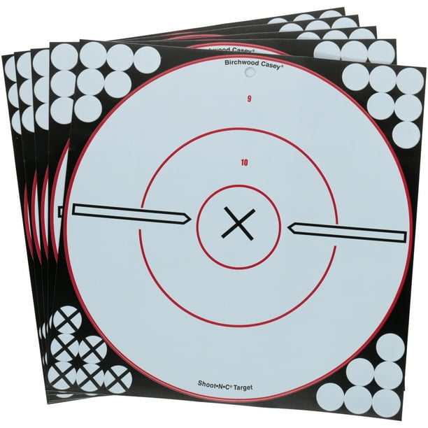 Birchwood Casey 34019 Shoot-N-C Bull's-Eye 12" Self-Adhesive Target 5 ...