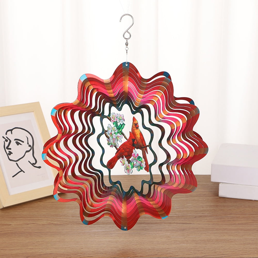 Colorful Metal Swivel Wind Chimes Exquisite Design Vibrant Patterns for ...